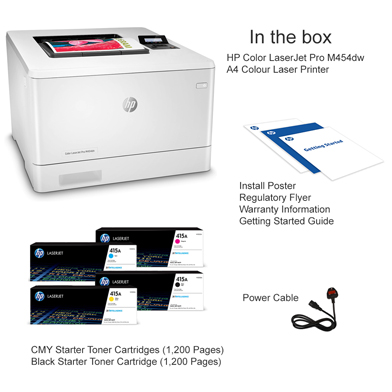 HP Color LaserJet Pro M454dw Printer - Fast, Secure, and Wireless